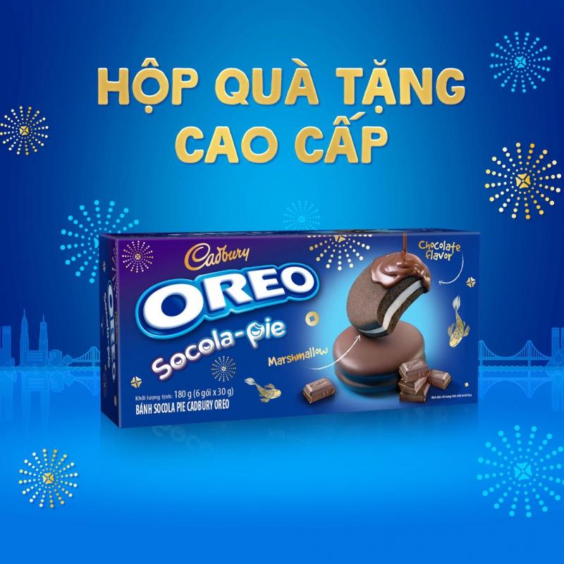 Hộp bánh OREO Socola Pie, hộp quà Tết 480g